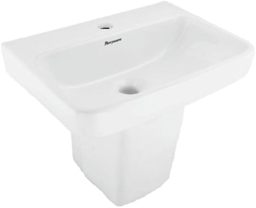 PARRYWARE RESOLUTE WASH BASIN WITH HALF PEDESTAL